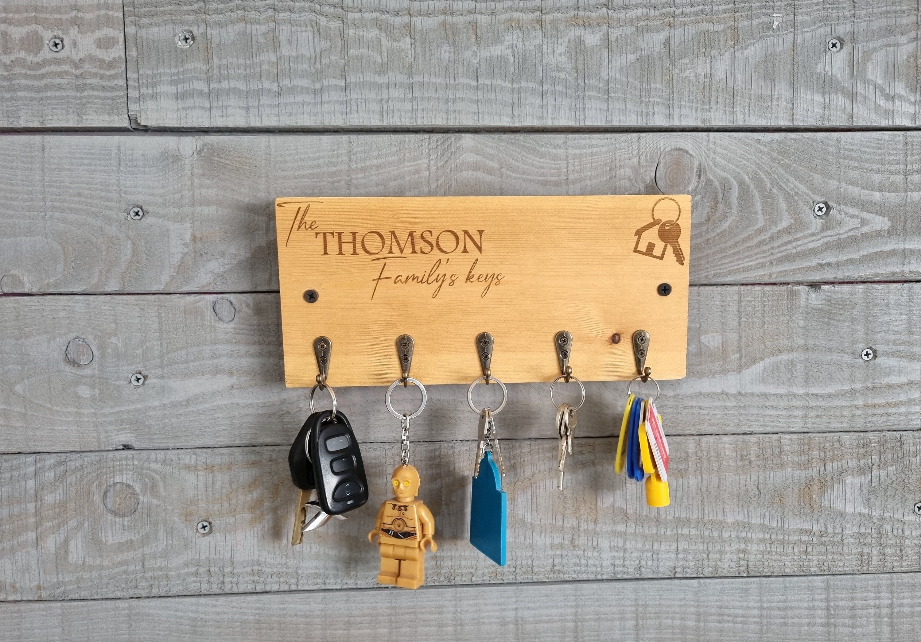Personalised Engraved Keys Hooks / Key Holder / Key Hook for Wall ...