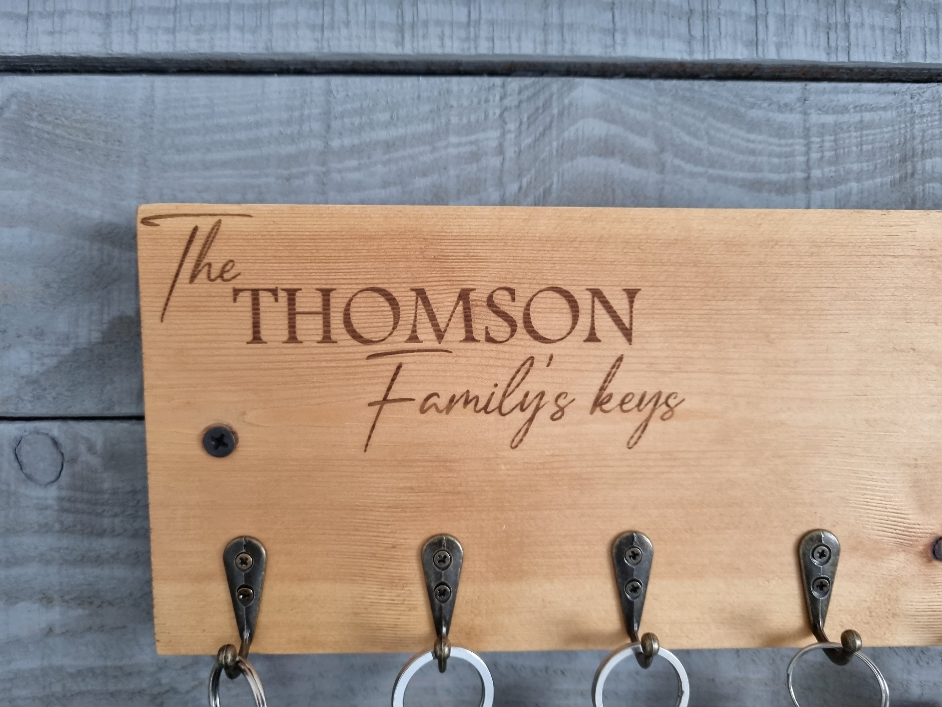 Personalised Engraved Keys Hooks / Key Holder / Key Hook for Wall ...