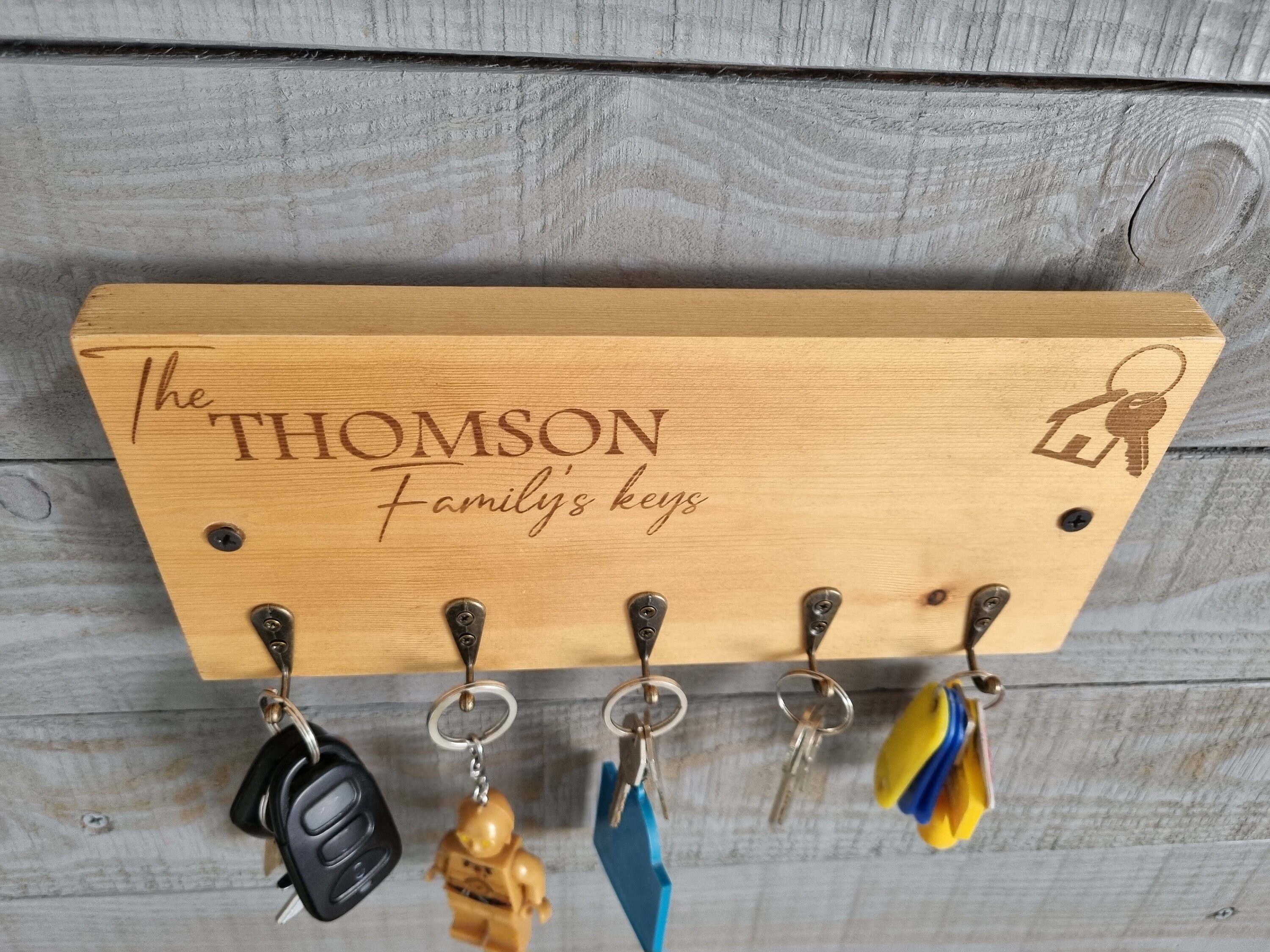 Personalised Engraved Keys Hooks / Key Holder / Key Hook for Wall ...
