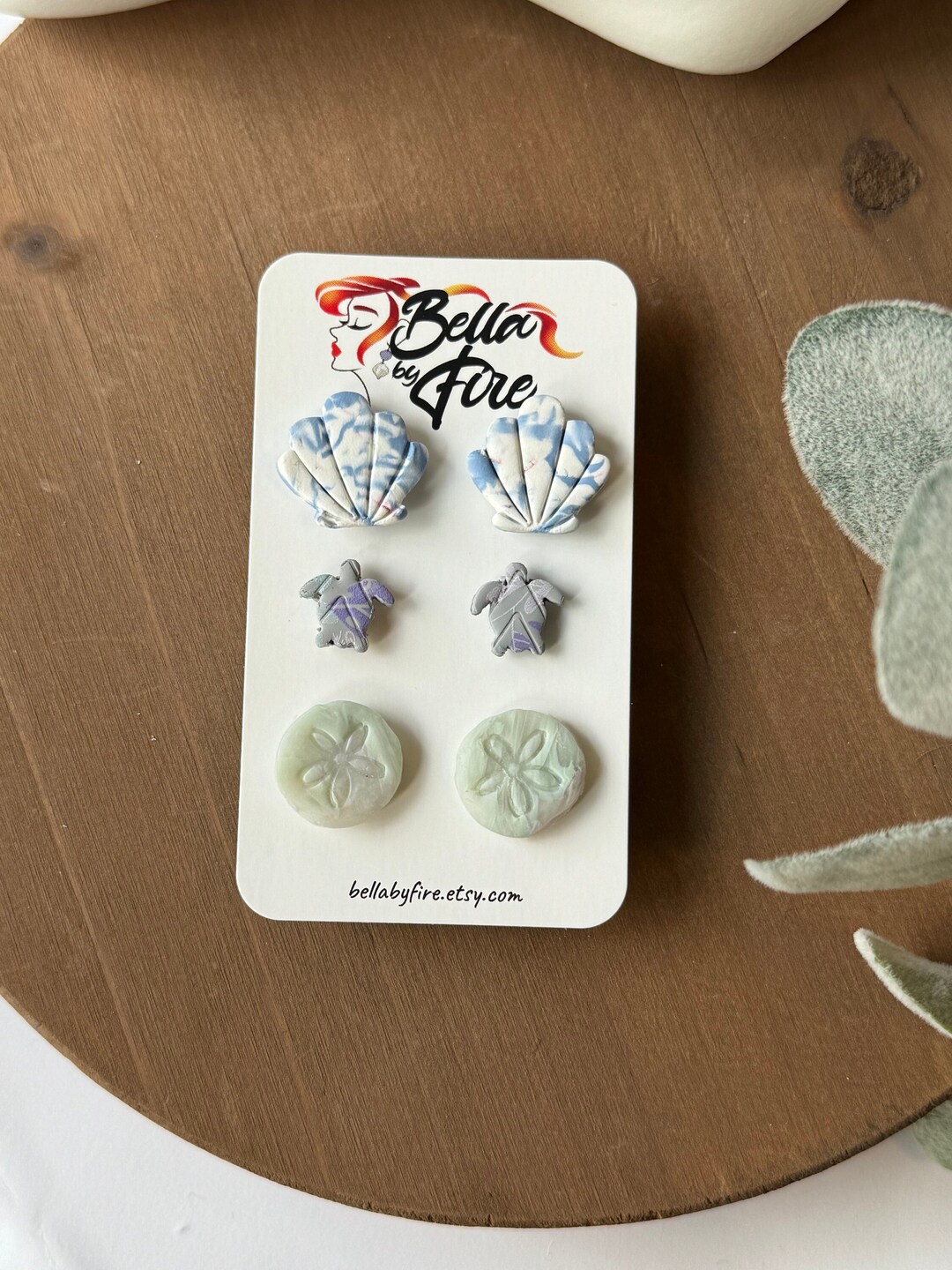 Ocean Stud Pack, Sand Dollar Studs, Turtle Studs, Seashell Studs, Mint ...