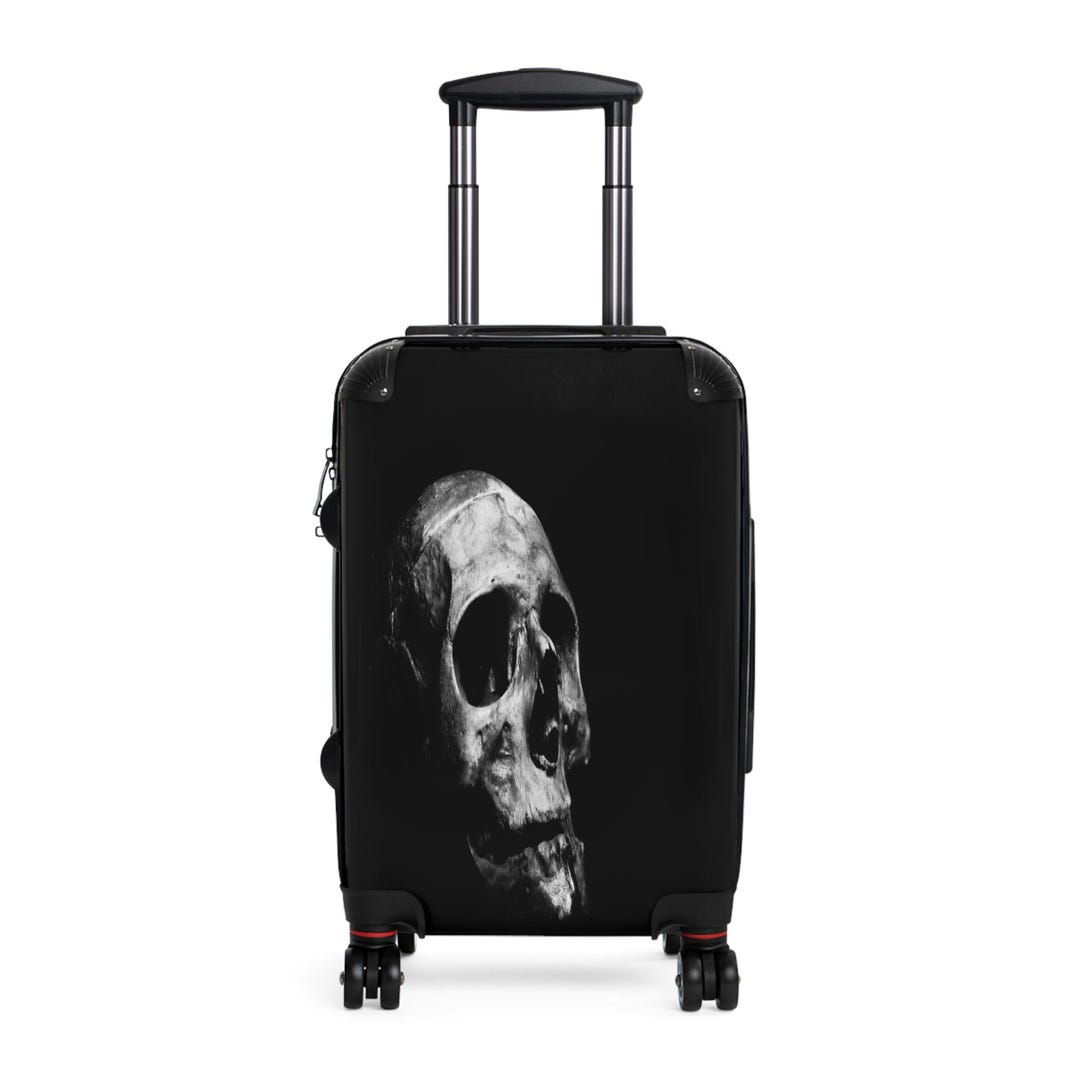 Skull Print Suitcase Travel Bag for Adventurers, Luggage for Halloween ...