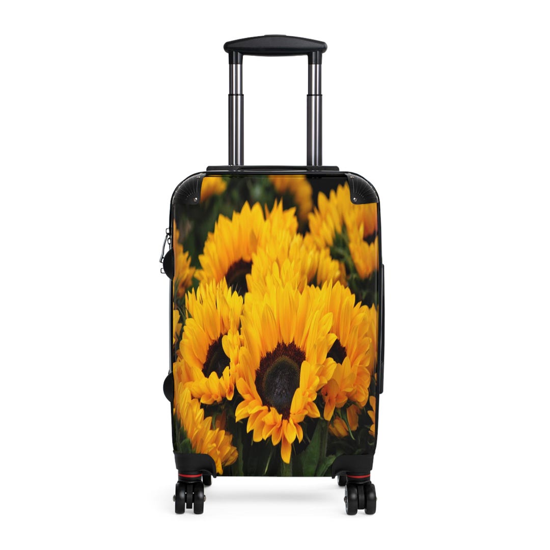 Sunflower Suitcase Floral Travel Luggage, Garden Theme Bag, Vacation ...