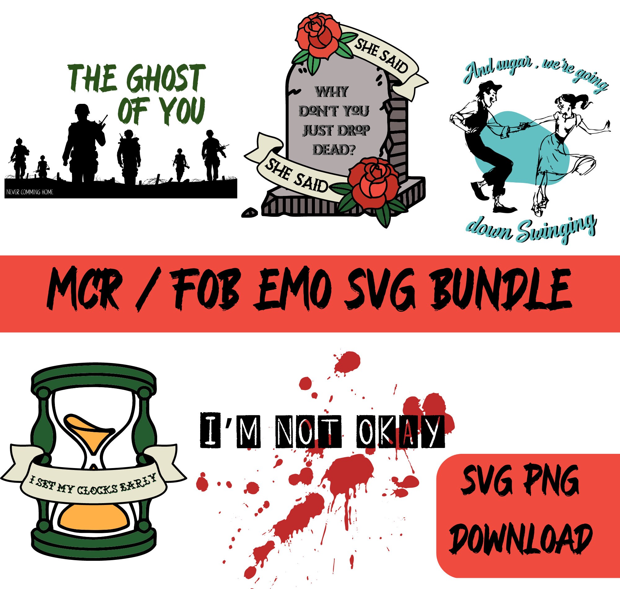 MCR / FOB Emo Svg Bundel - Etsy