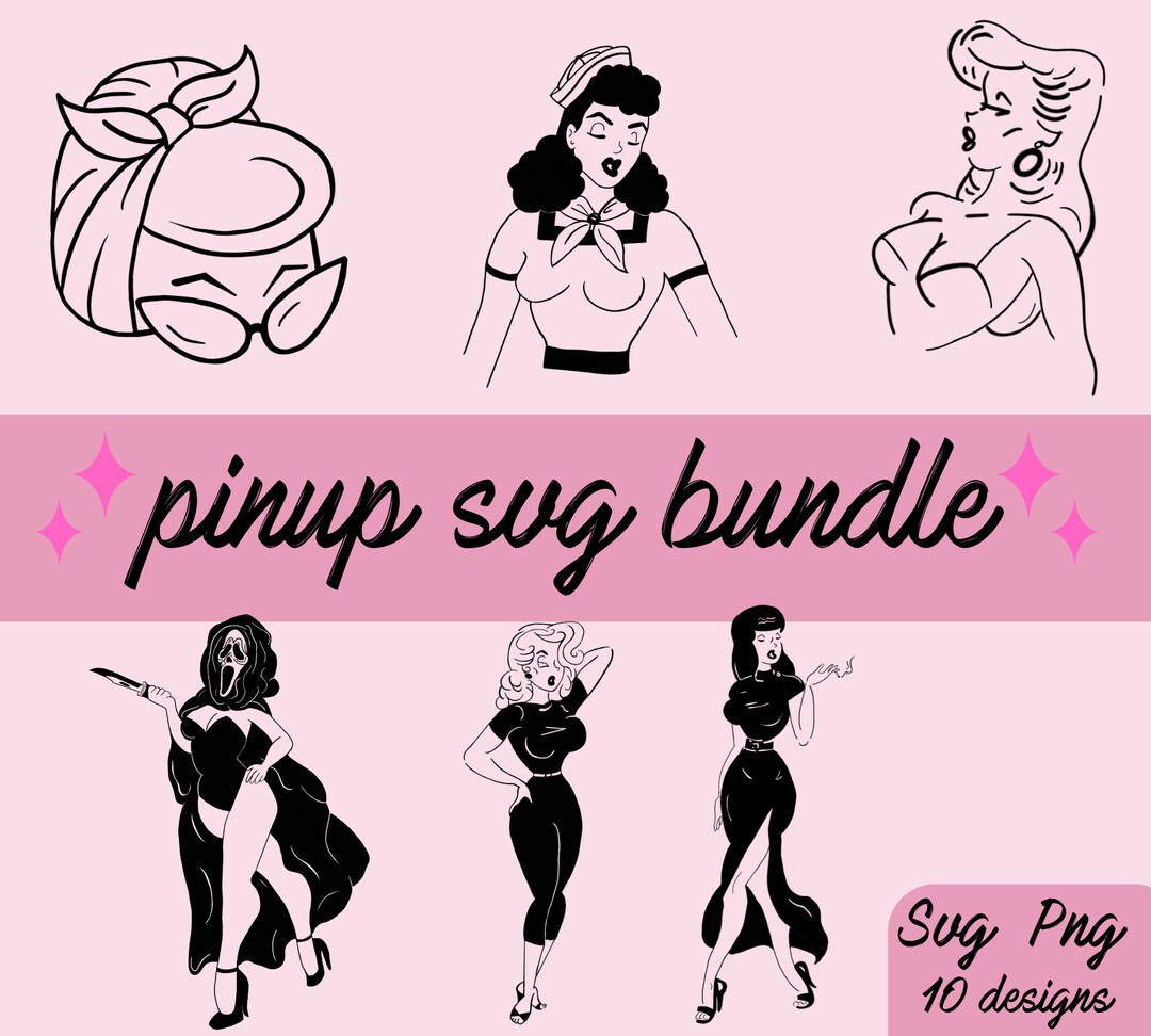Rockabilly Pinup Vintage SVG Bundel - Etsy