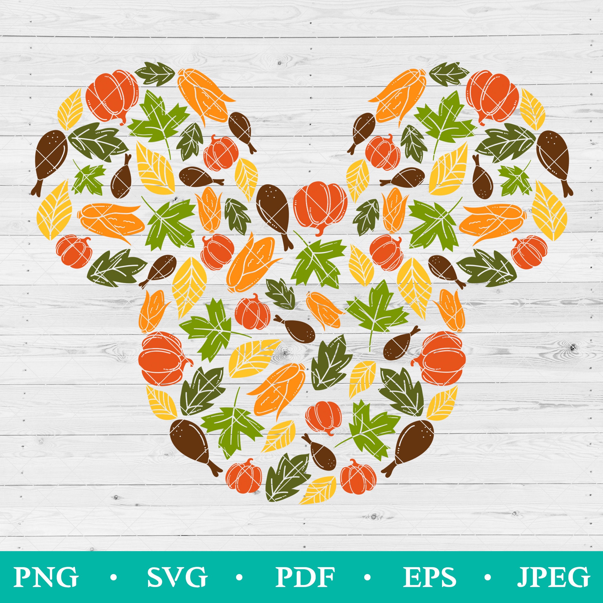 Thanksgiving Mickey Bundle Svg Png, Mouse Fall Thanksgiving SVG ...