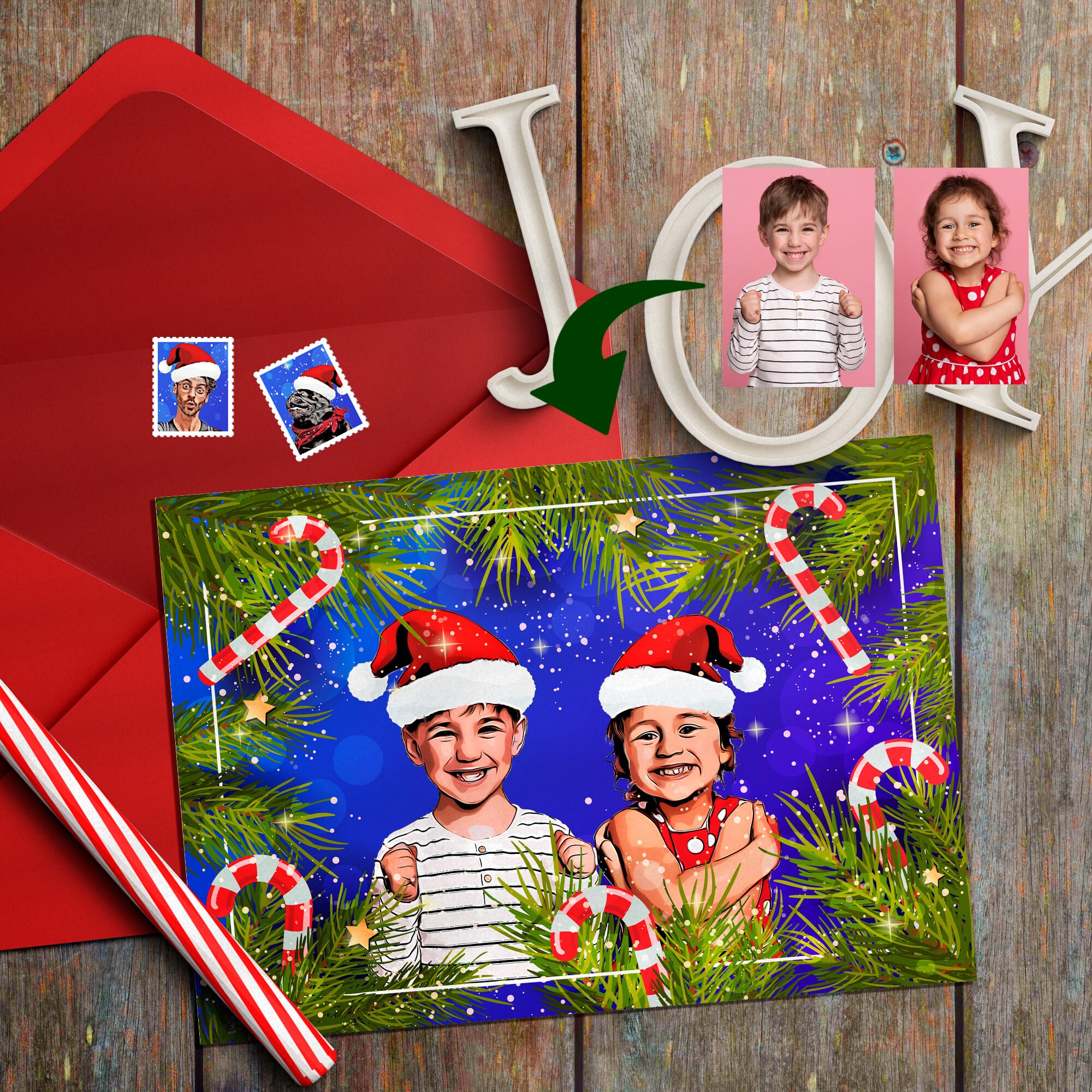 Personalised Christmas Card Set Custom Family Greeting Card - Etsy