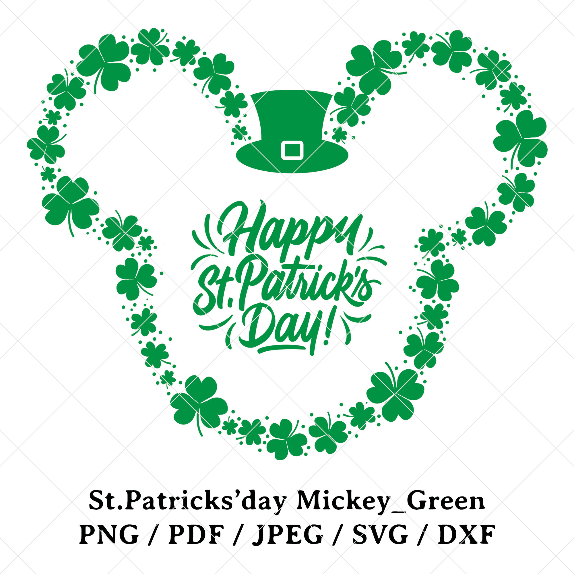 St Patricks Day Mickey Svg Png Minnie St Patricks Day Svg Three Leaf