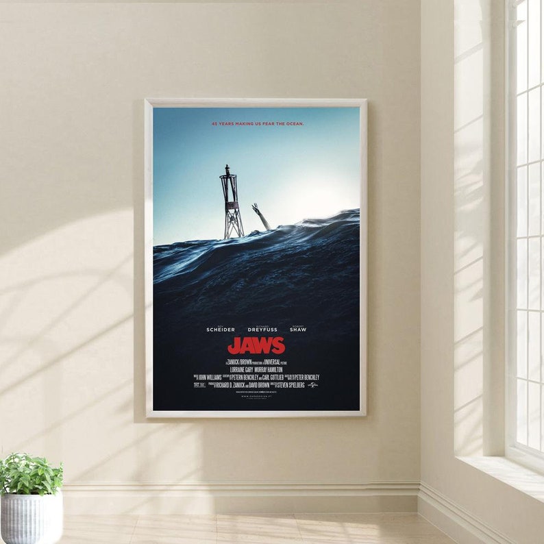 Jaws Movie Poster Film Canvas Print Wall Art Canvas for Living Room ...