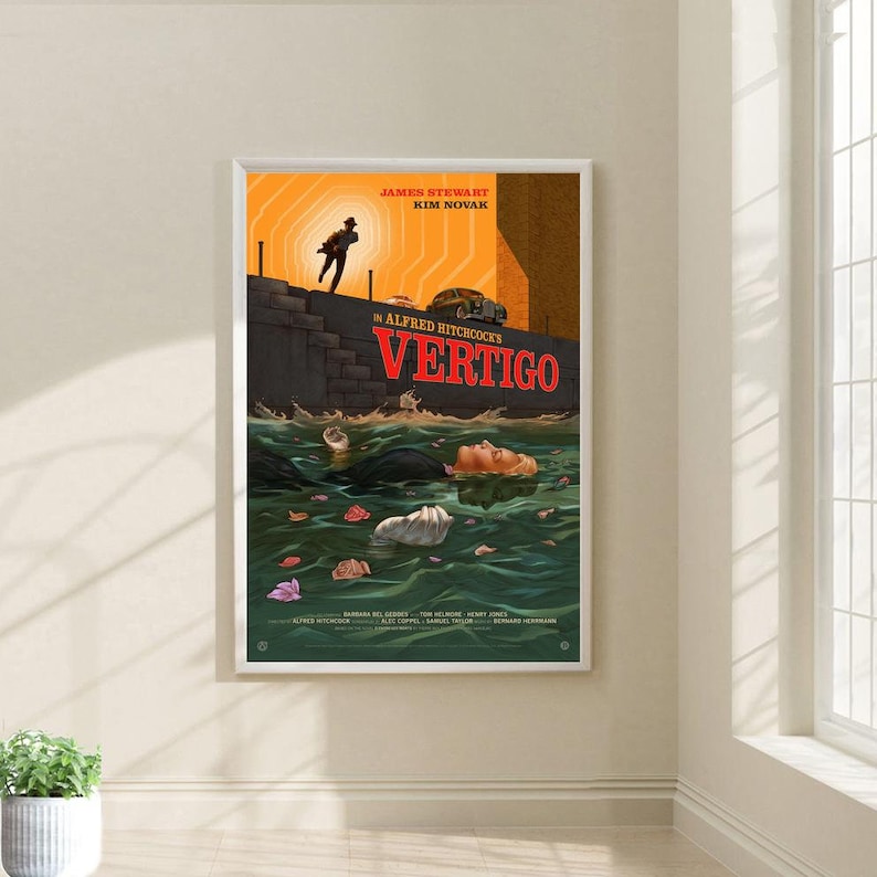 Vertigo Movie Poster Film Canvas Print Wall Art Canvas for Living Room ...