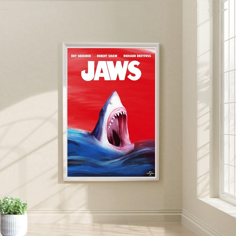 Jaws Movie Poster Film Canvas Print Wall Art Canvas for Living Room ...