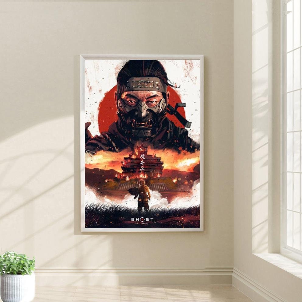 Ghost of Tsushima Video Game Poster Film Canvas Print Wall Art Canvas ...