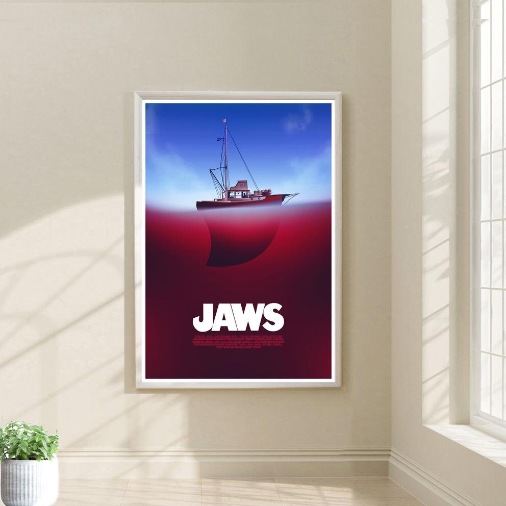 Jaws Movie Poster Film Canvas Print Wall Art Canvas for Living Room ...