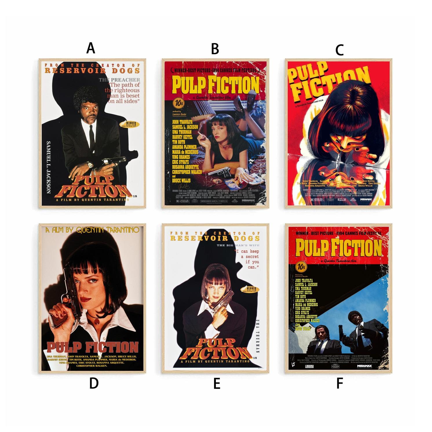 Pulp Fiction Movie Poster Film Canvas Print Wall Art Canvas - Etsy