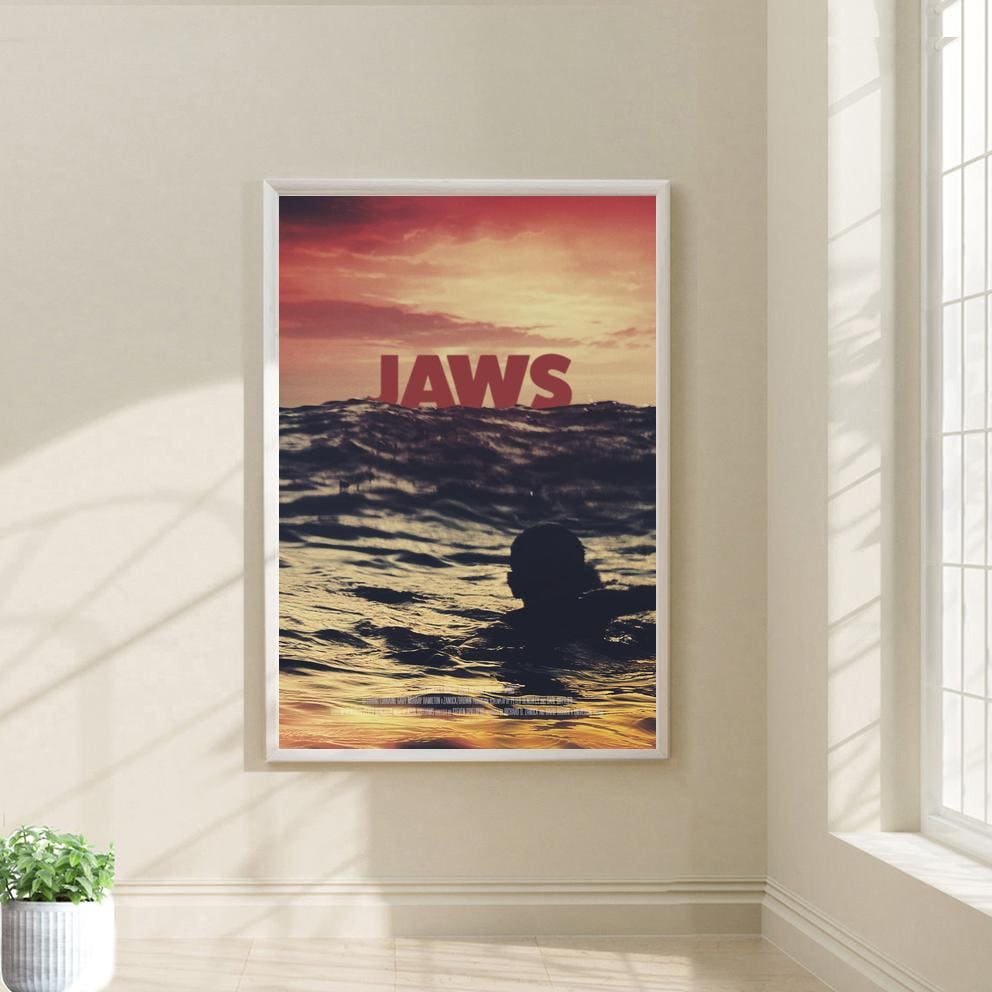 Jaws Movie Poster Film Canvas Print Wall Art Canvas for Living Room ...