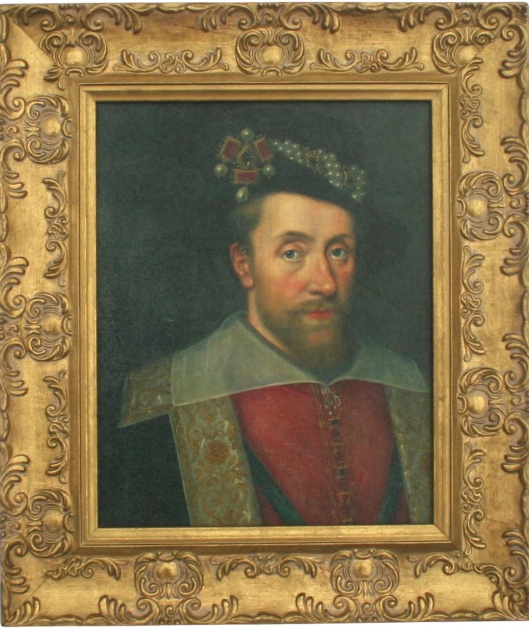 King James I of England Framed Picture, Oleograph, King of Scotland as ...