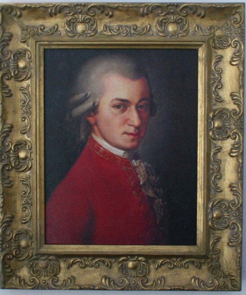 Wolfgang Amadeus Mozart Framed Picture Oleograph Austrian - Etsy