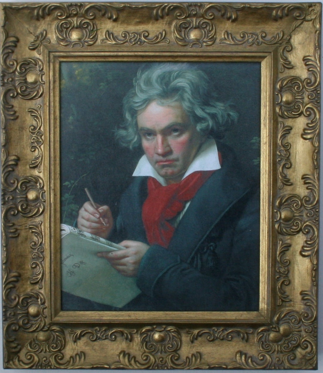Ludwig Van Beethoven Framed Picture, Oleograph German Composer and ...