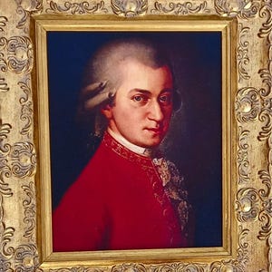 Wolfgang Amadeus Mozart Framed Picture, Oleograph, Austrian Composer of ...