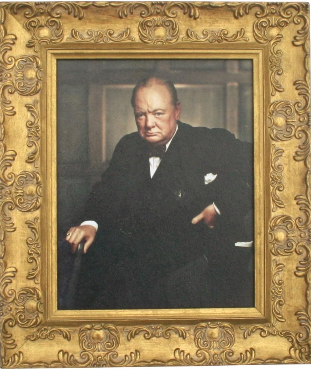 Sir Winston Churchill Framed Picture, Oleograph, British Statesman, Who ...