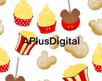 Mickey Snacks Seamless File - Etsy