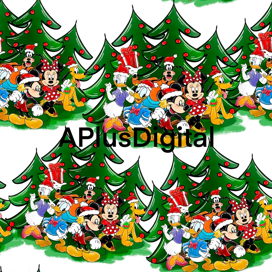 Mickey Mouse Magical Movie Christmas Classic Digital Seamless Pattern ...