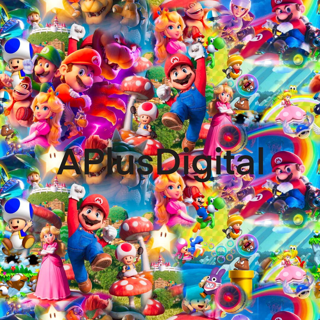 Mario and Luigi Gamer Universe Digital Seamless Pattern Jpg File - Etsy