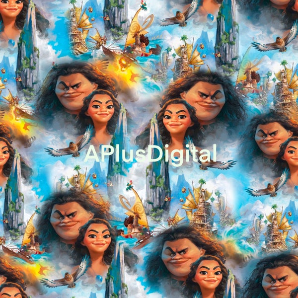 Moana Seamless Pattern - Etsy Singapore
