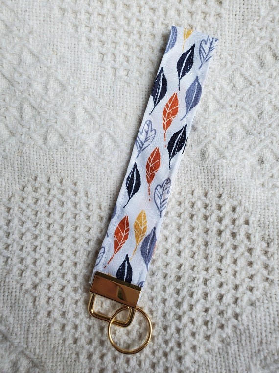 Fall leaves print key fob/keychain autumn leaves | Etsy