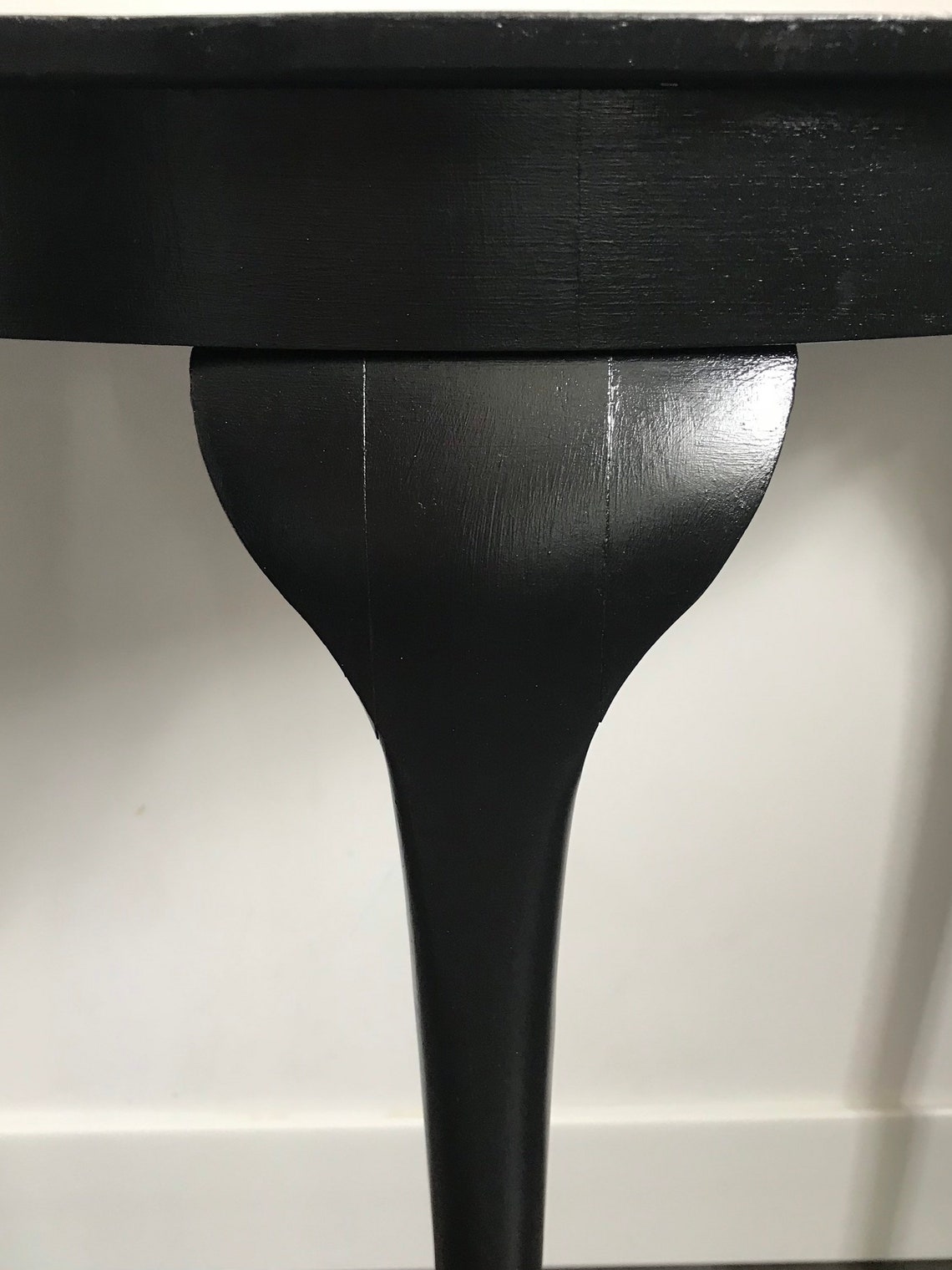 Vintage Half Moon Console Table Hand Painted in Black With | Etsy UK