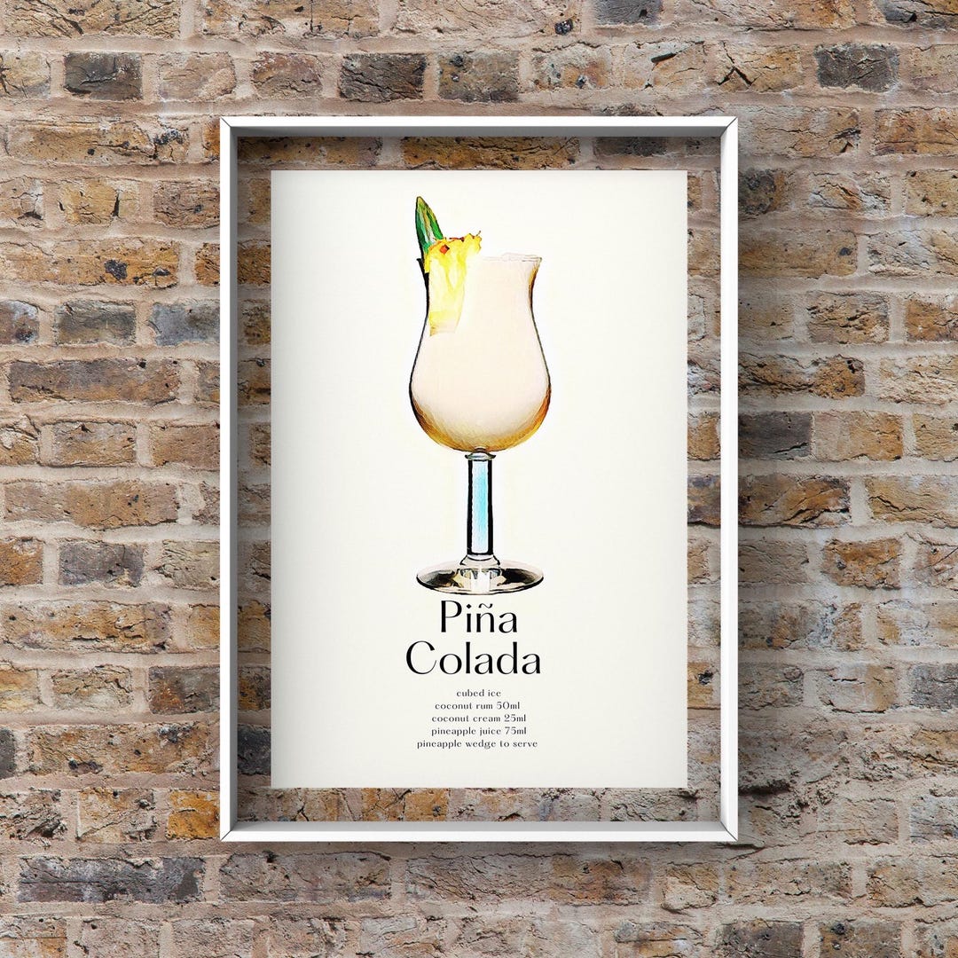 Pina Colada Poster Instant Download | Cocktail Print | Pina Colada ...
