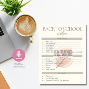 Printable Back-to-school Checklist, Editable Routine Chart, Teacher ...