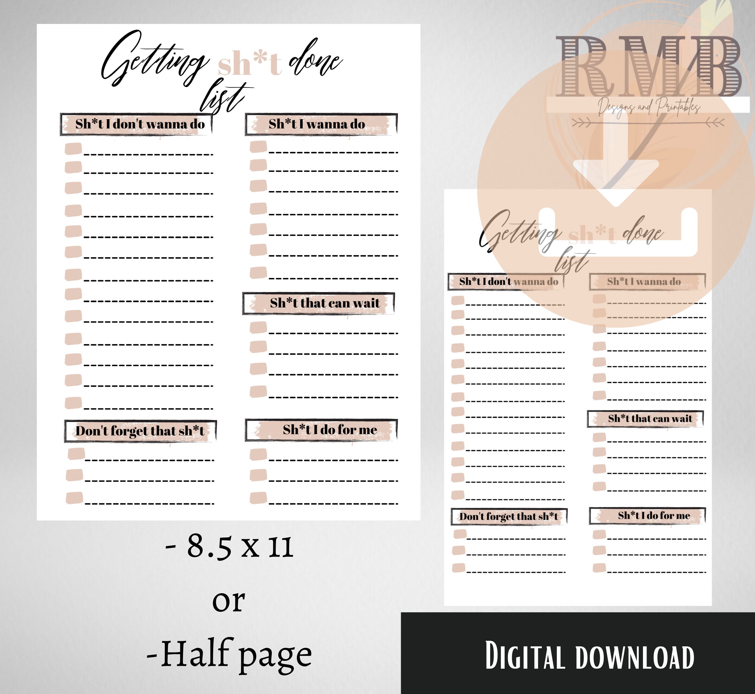 Motivational Printable To-do List: Pink, Office or Work Inspiration ...