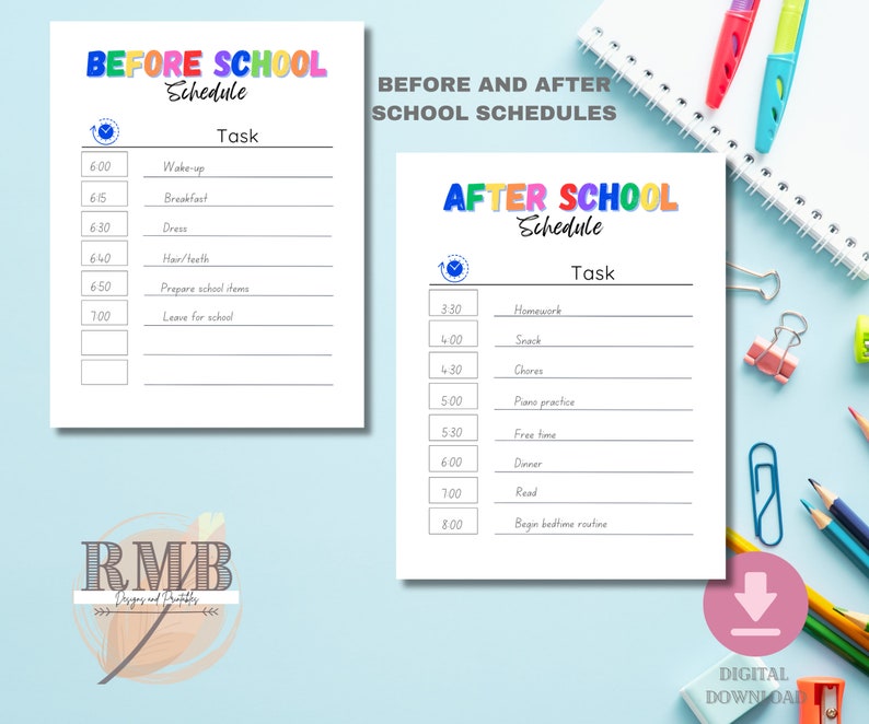 Printable Back-to-school Checklist, Editable Routine Chart, Teacher ...
