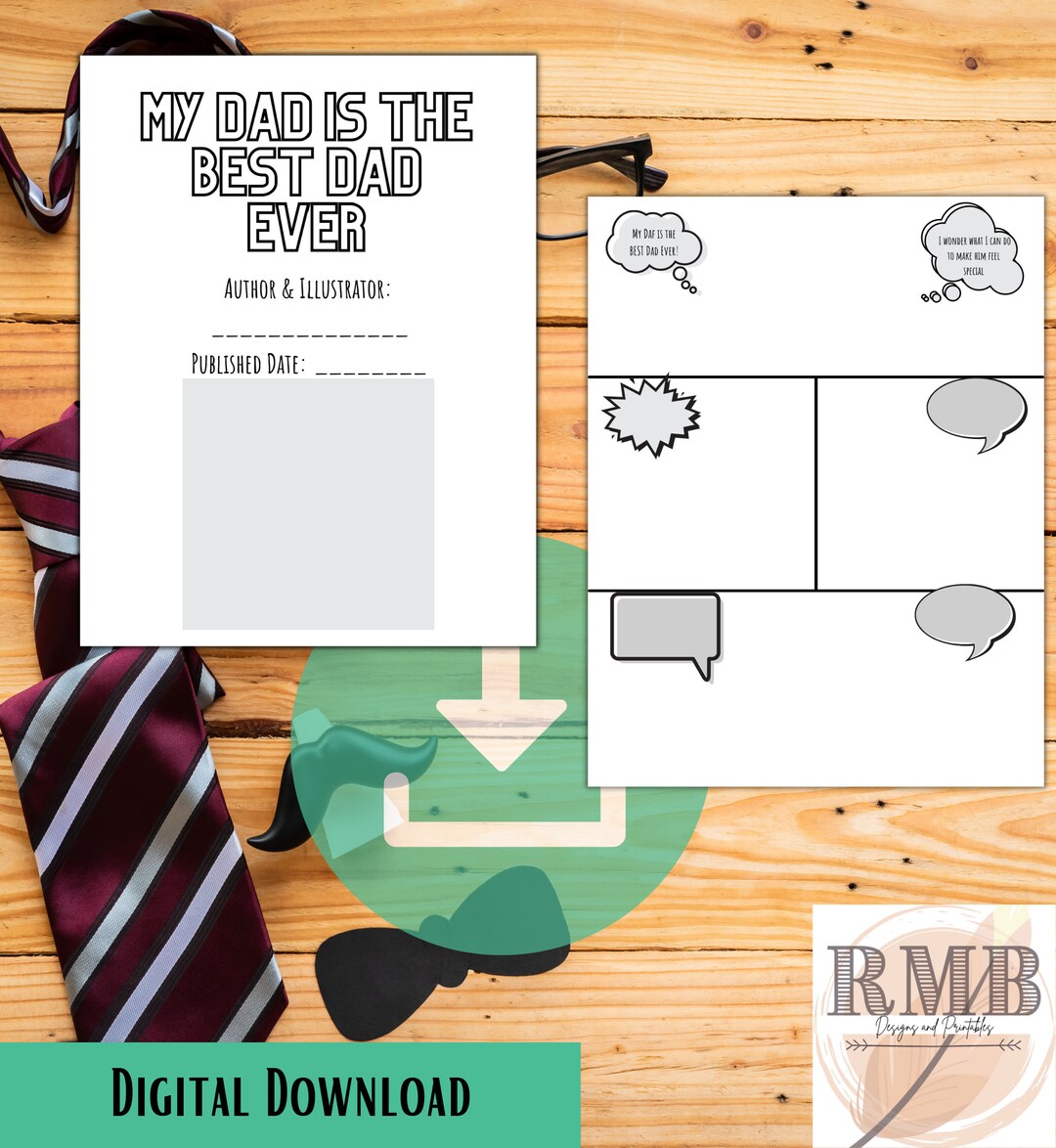 Father's Day Printable Worksheet Graphic Novel: for Dad, Gifts for ...