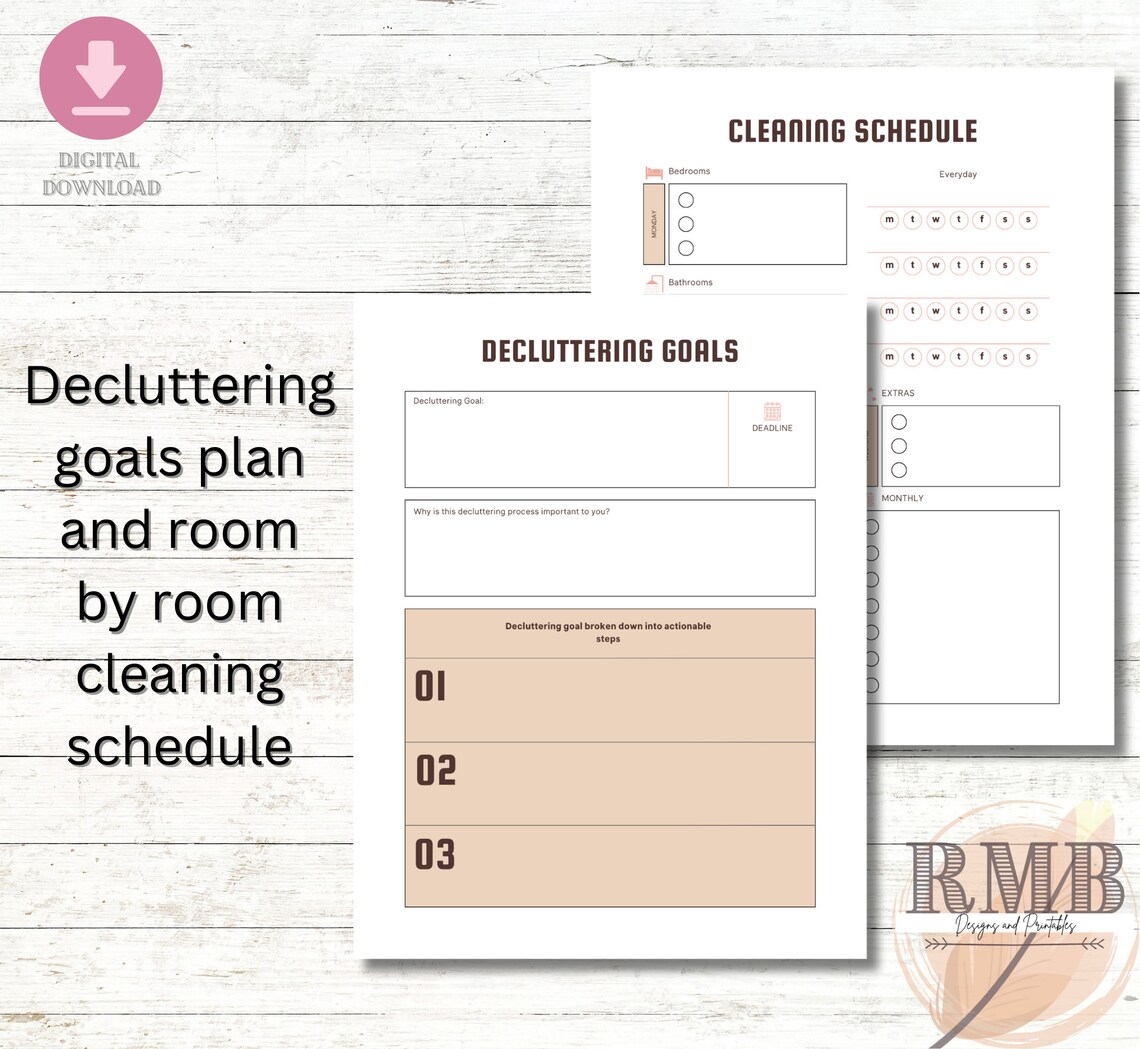 Family Chore Chart Workbook, Family Chore Guide, Family Cleaning Checklist, Declutter Plan ...
