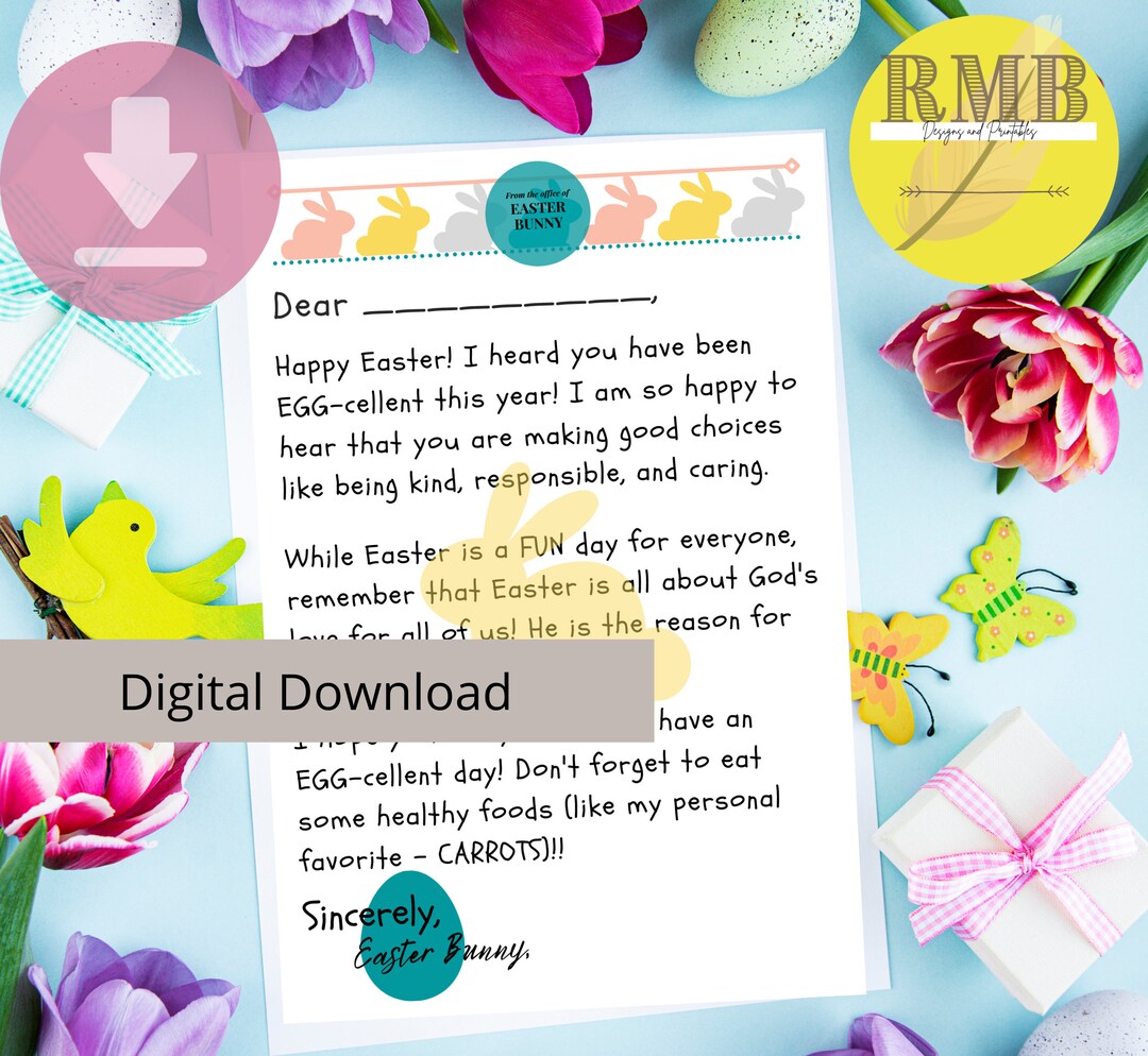 Printable Letter From Easter Bunny, Editable, Easter Themed Letter ...
