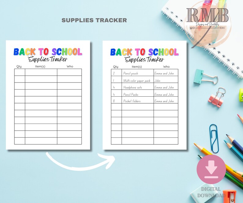 Printable Back-to-school Checklist, Editable Routine Chart, Teacher ...