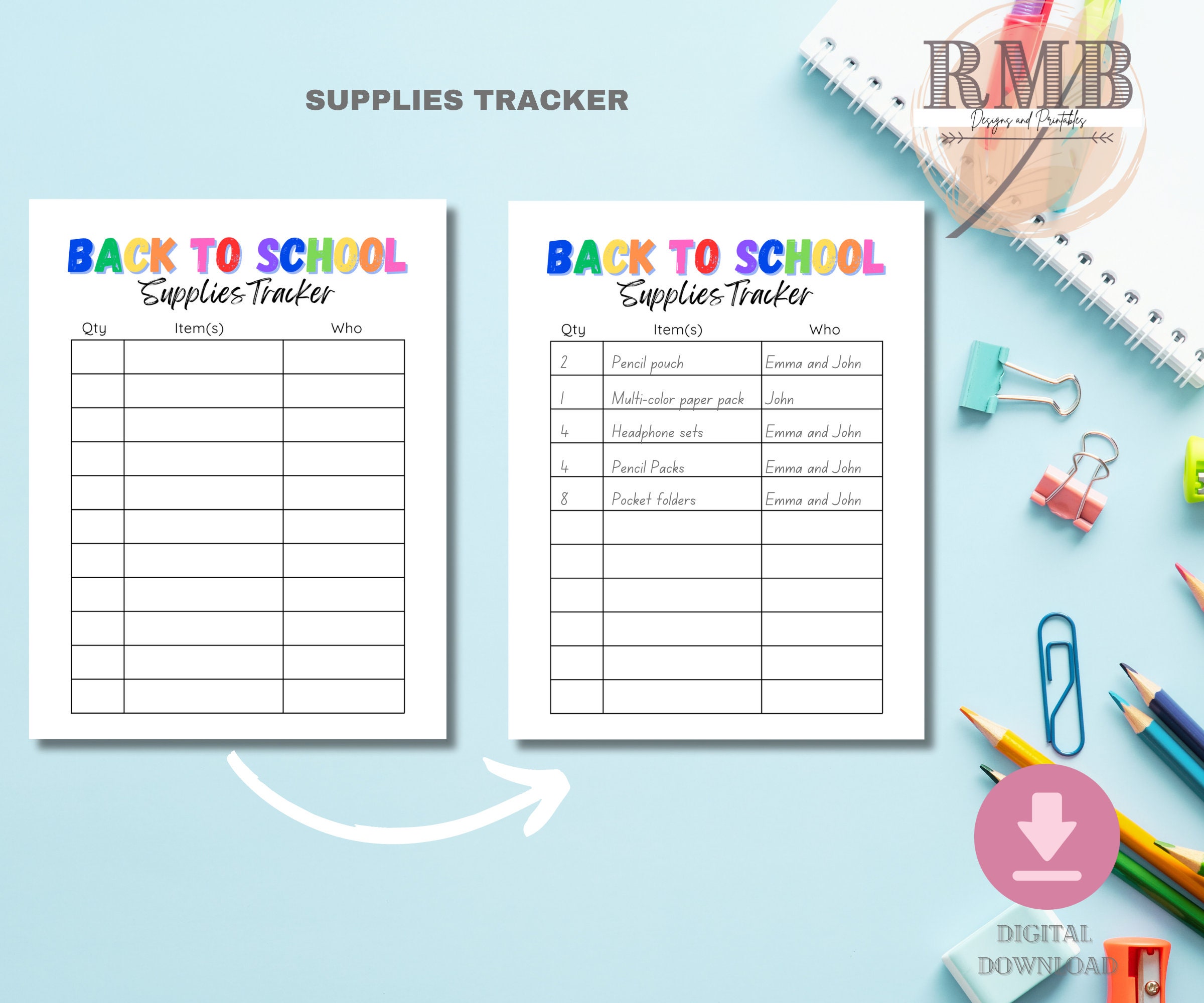 Printable Back-to-school Checklist, Editable Routine Chart, Teacher ...