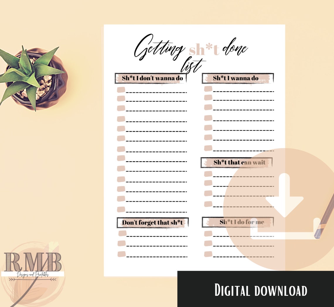 Motivational Printable To-do List: Pink, Office or Work Inspiration ...