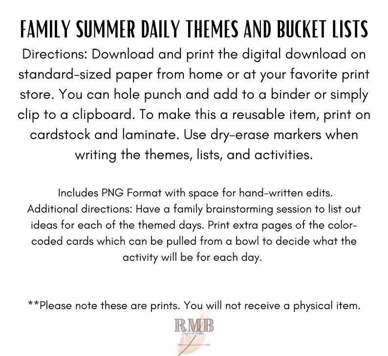 Printable Daily Theme Template: Themed Activities for Summer Routines ...