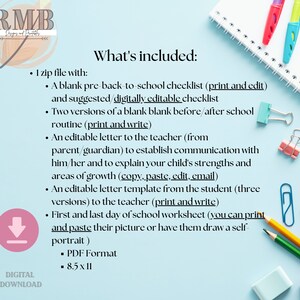 Printable Back-to-school Checklist, Editable Routine Chart, Teacher ...