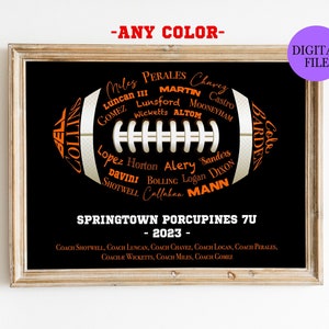PRINTABLE Custom Football Collage, Coach Gift,american Football Gift ...