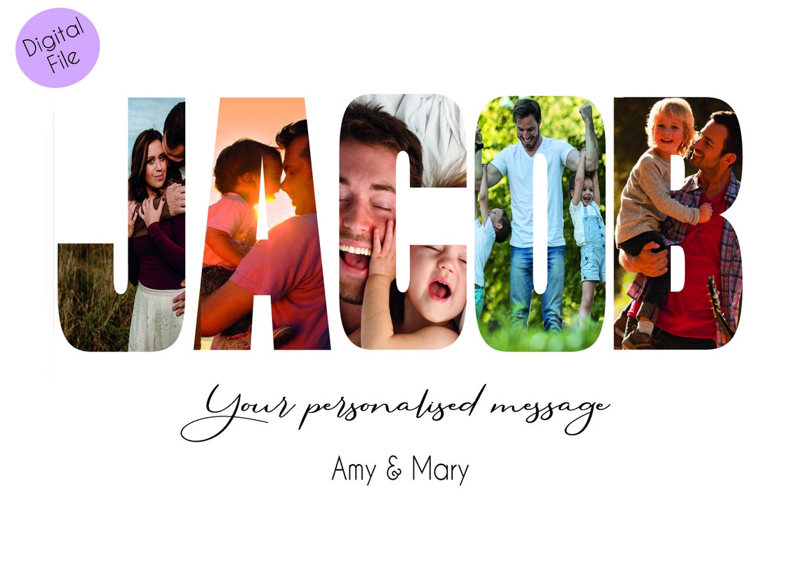 PRINTABLE Photo Gift Custom Word Collage Personalized Photo - Etsy