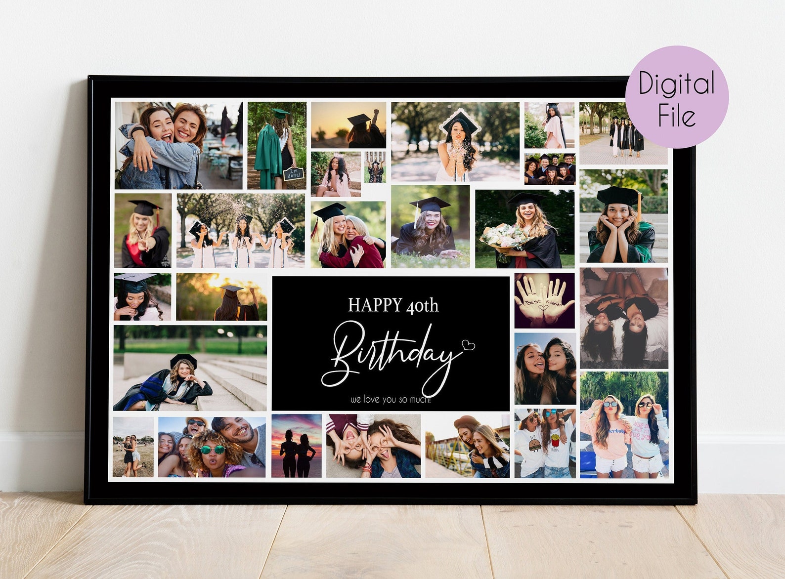 PRINTABLE Custom Birthday Photo Collage Custom Photo Gift - Etsy