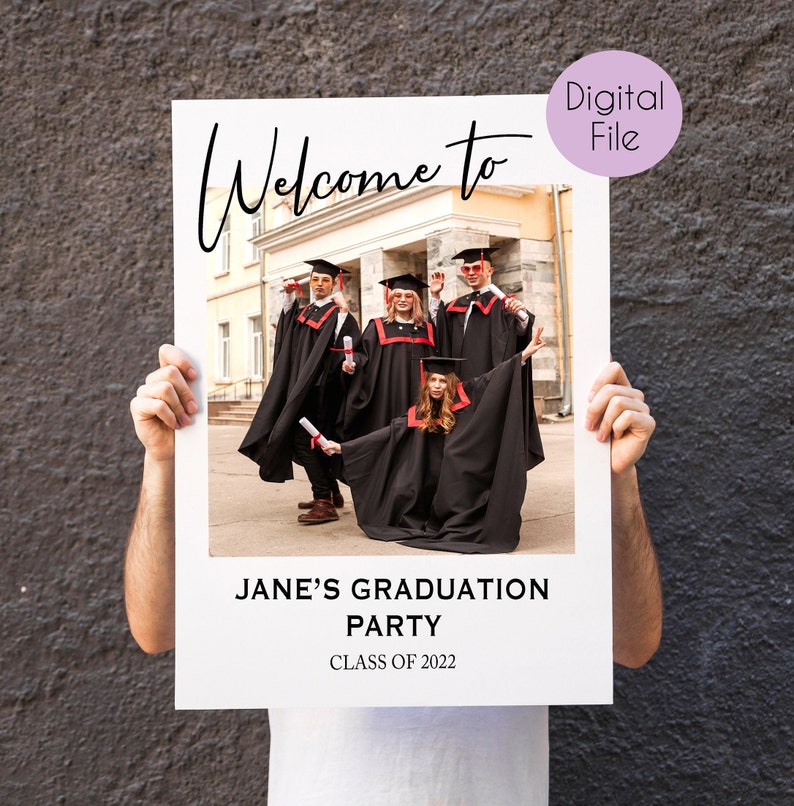 PRINTABLE Graduation Welcome Sign Photo Graduation Poster - Etsy