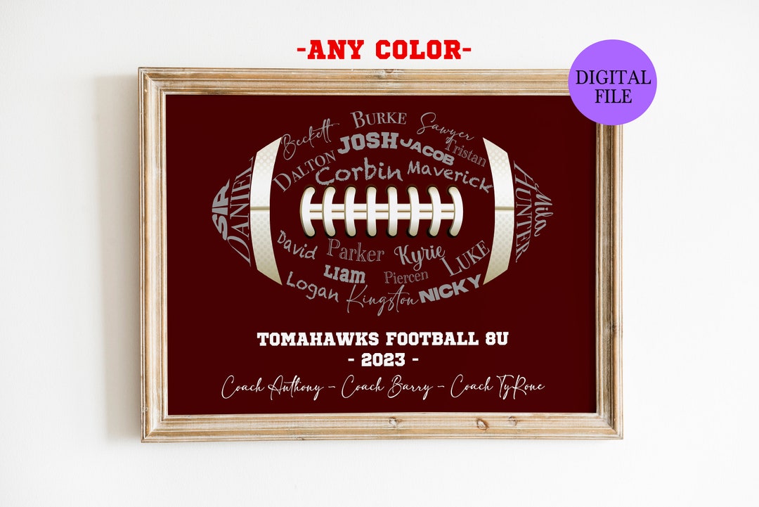 PRINTABLE Custom Football Collage, Coach Gift,american Football Gift ...