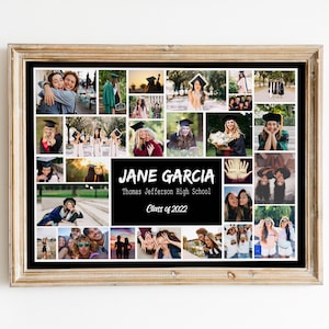 PRINTABLE Graduation Photo Collage, Graduation Gift, Graduation Cap ...