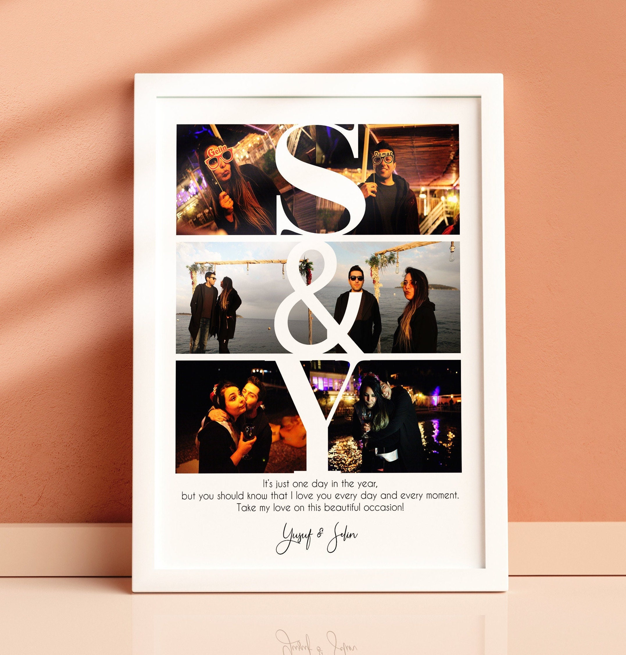 PRINTABLE Customized Couple Photo Collage Newlywed Wedding - Etsy