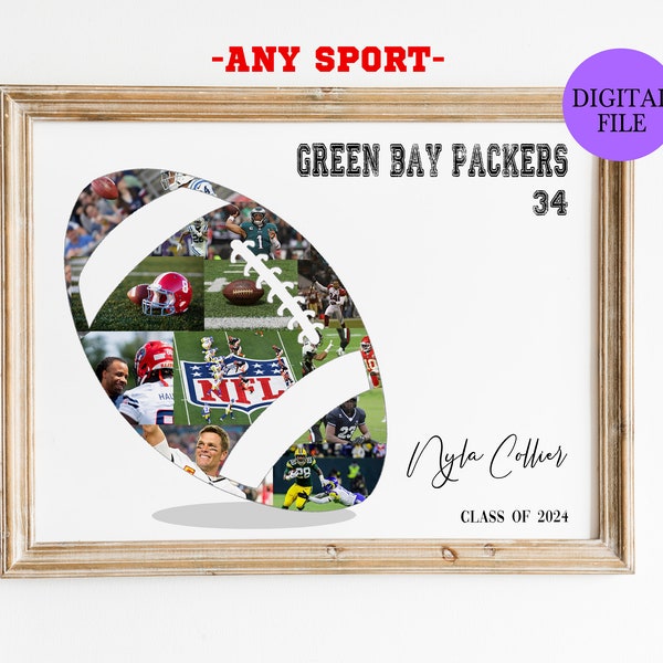 Football Photo Collage Printable - Etsy