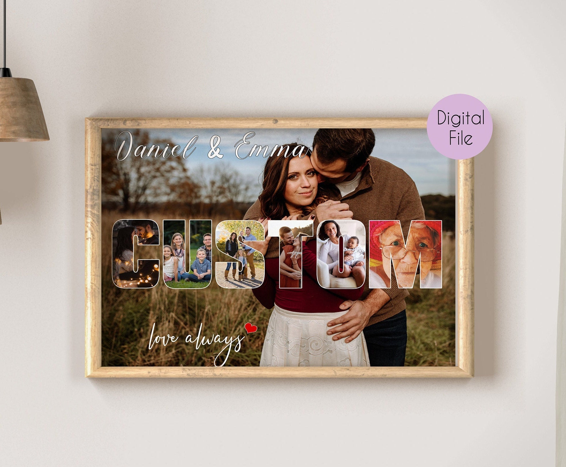 PRINTABLE Photo Gift Custom Word Collage Personalized Photo - Etsy